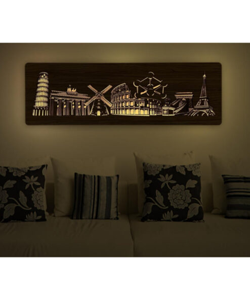 LED-Wandbild "See in den Bergen" 120cm x 40cm | WohndesignPlus - LED ...