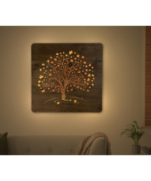 LED-Wandbild "Drei Oliven" 120cm x 60cm mit Akku/Batterie ...