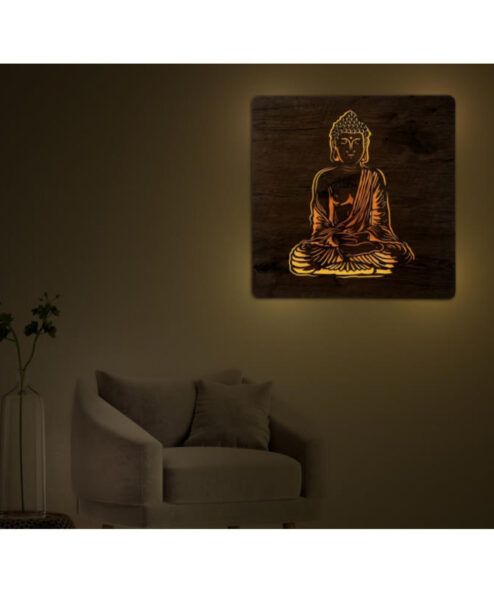LED-Wandbild "See in den Bergen" 120cm x 40cm mit Akku/Batterie ...