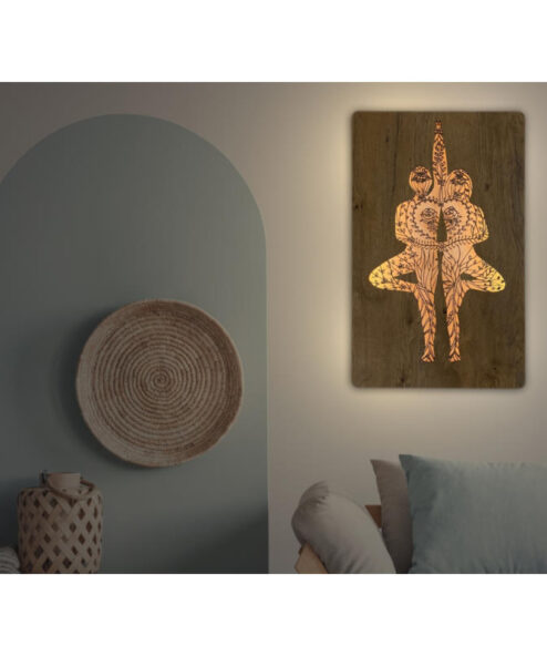 LED-Wandbild "See in den Bergen" 120cm x 40cm mit Akku/Batterie ...