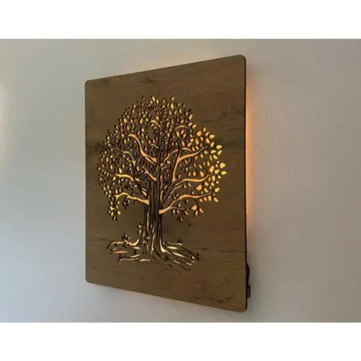 LED-Wandbild "Linde" 42cm x 50cm mit Akku/Batterie - WohndesignPlus ...