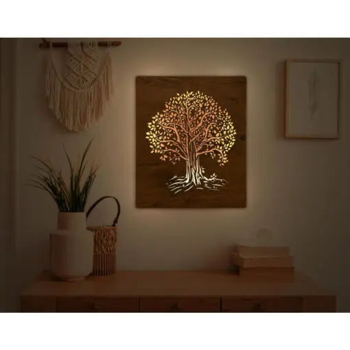 LED-Wandbild "Linde" 42cm x 50cm mit Akku/Batterie - WohndesignPlus ...