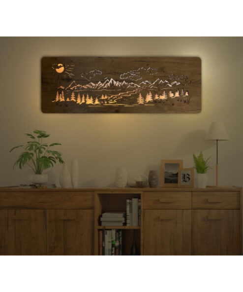 LED-Wandbild "See in den Bergen" 120cm x 40cm | WohndesignPlus - LED ...
